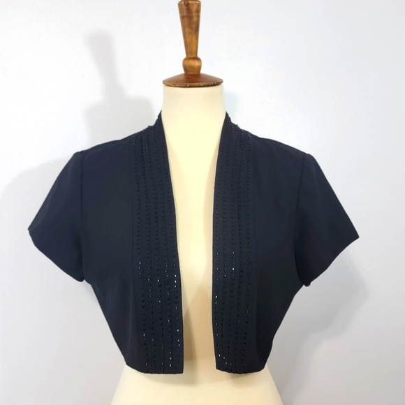 Vintage | Jackets & Coats | Vintage Black Beaded Evening Formal Dress ...